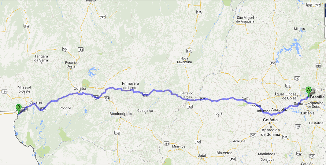 Estradas Brasil: BR-070 (Caceres - Brasilia)