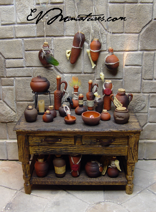 erickaV Miniatures: Rustic Potion Table