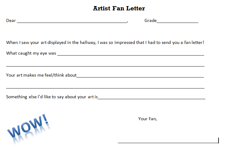 Mrs. Knight's Smartest Artists: Fan letters for student artists
