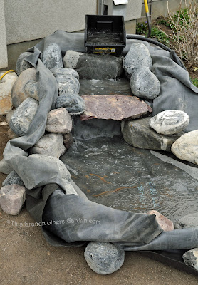 This Grandmother's Garden: Laying the Liner... Building our Waterfall ...