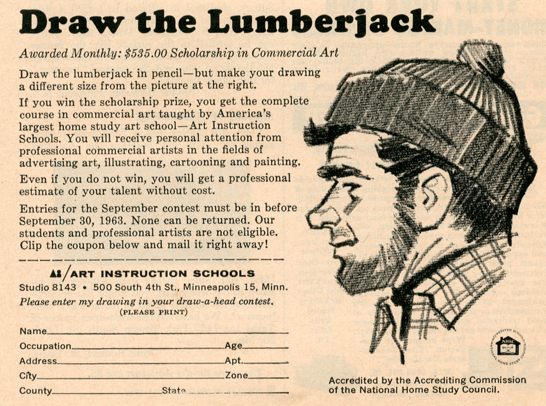 Mitch O'Connell: "Draw Me!" The Classic Ads of Art Instruction Inc.!