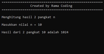Program Perhitungan Pangkat Bilangan dengan C++ - Rama Coding