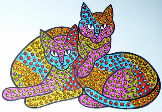 Amelie_HP Fimocadabra: Cat Dots drawing