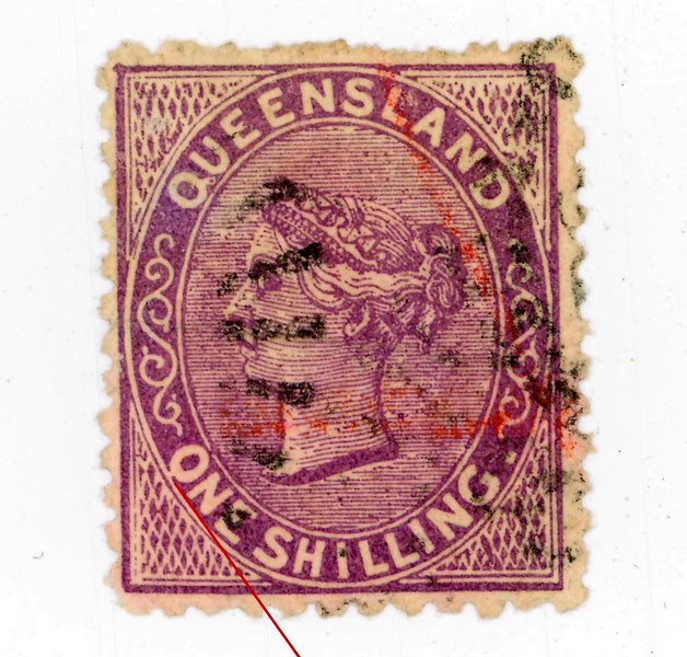 QUEENSLAND 1st SIDEFACE STAMPS 1878/9 by Dr Jeremy Hodes: 1 shilling ...