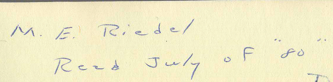 Papergreat: Margaret E. Riedel's embossed book stamp