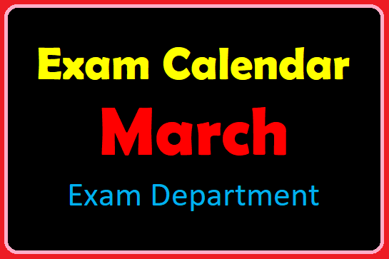 Exam Calendar - March - Teacher