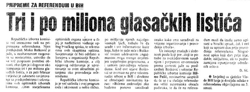 Pripreme za referendum u BiH - 3 i po miliona glasačkih listića ...