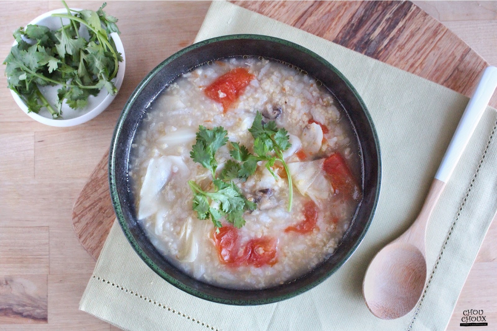 My Chouchoux: Cabbage, Tomato And Shiitake Congee 高麗菜蕃茄香菇粥