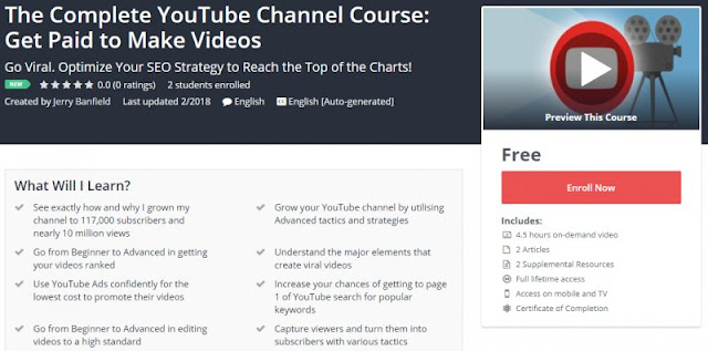 [100% Free] The Complete YouTube Channel Course: Get Paid to Make ...