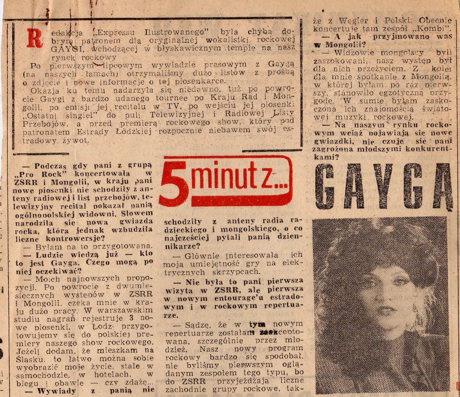 Strona poświęcona pamięci Gaygi - Krystyny Stolarskiej: Prasa