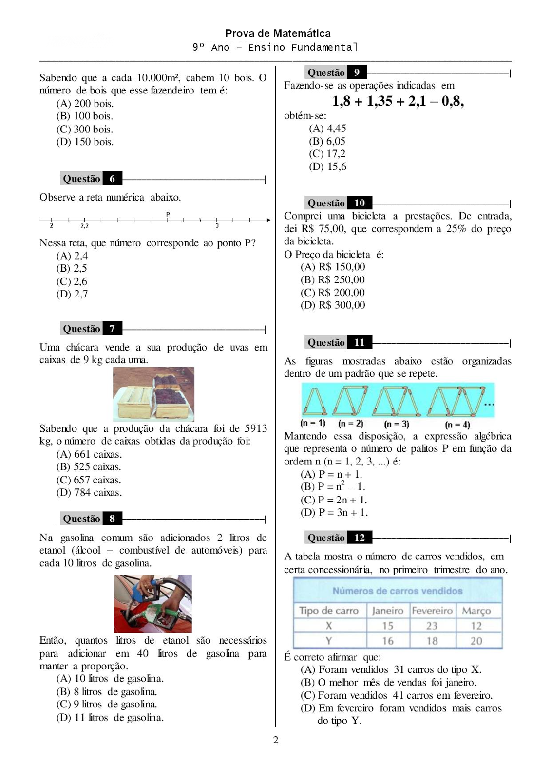 Exercicios De Matematica 9 Ano Com Gabarito Pdf - REVOEDUCA
