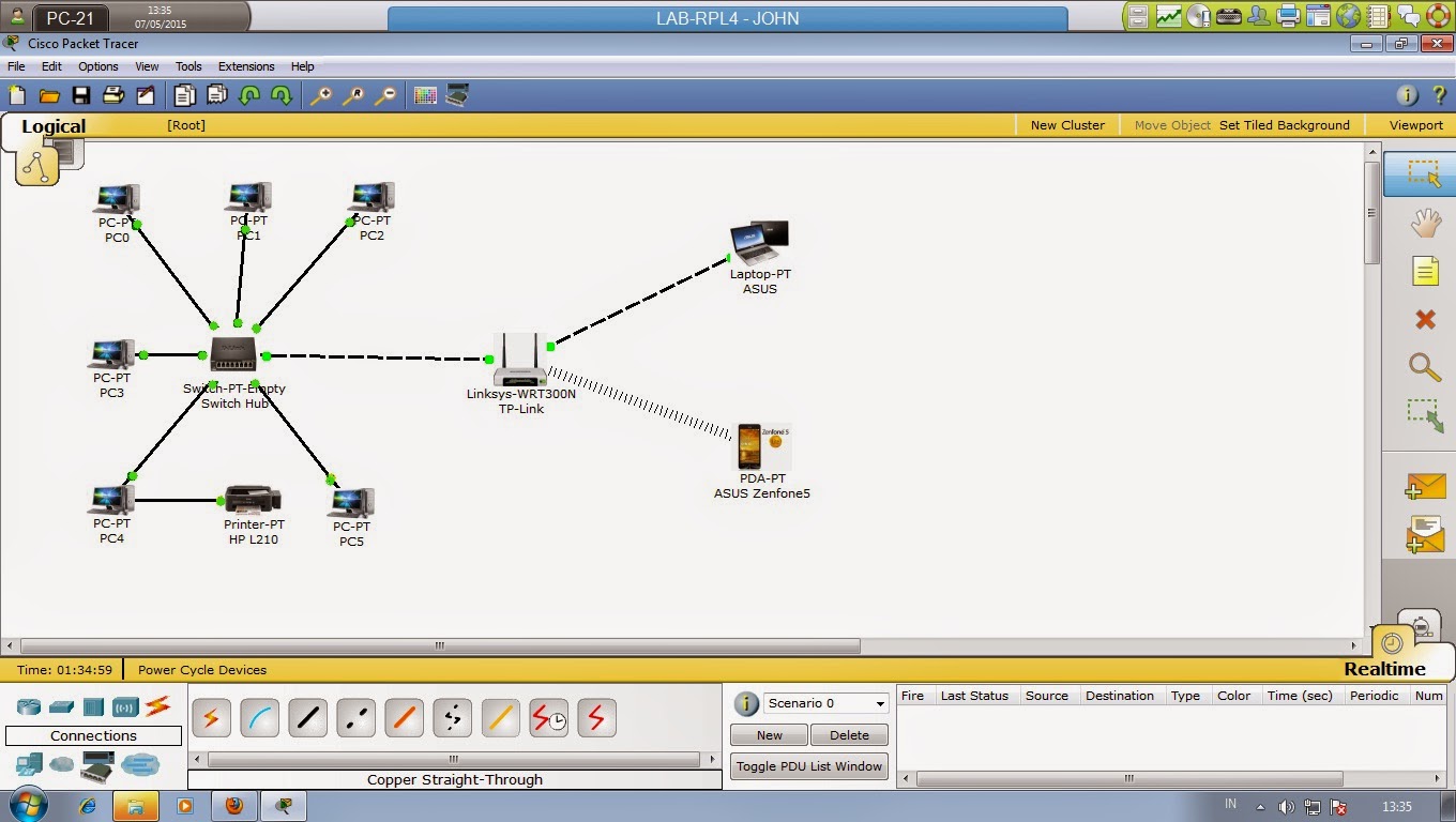 skema/layout jaringan lokal dengan paket tracer ~ Jaringan Komputer