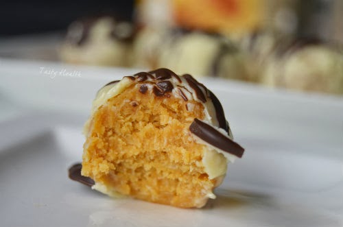 Tasty Health: Pumpa & kokos proteintryfflar överdragna med vit och mörk ...