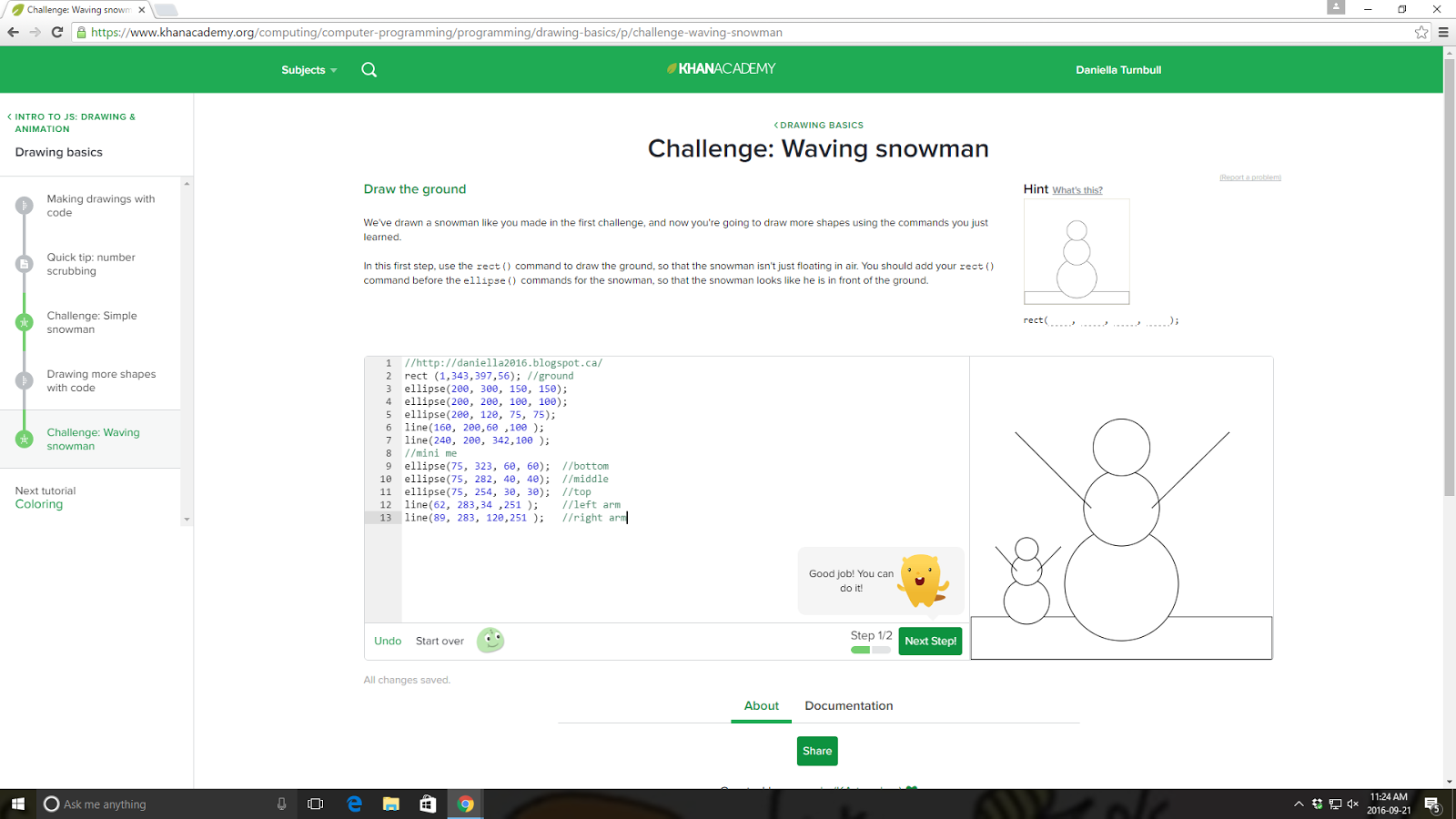 Daniella's Info Tech Blog: Khan Academy - Javascript