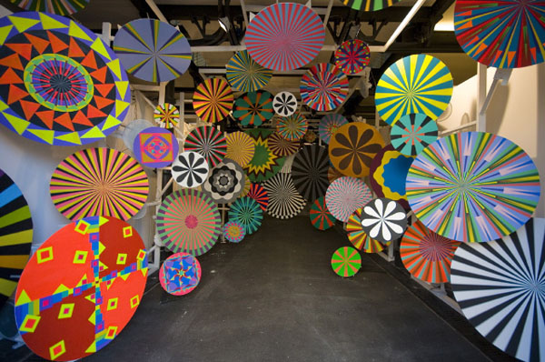 2wacky: Rainbow Pinwheel installation by Ara Peterson and Jim Drain
