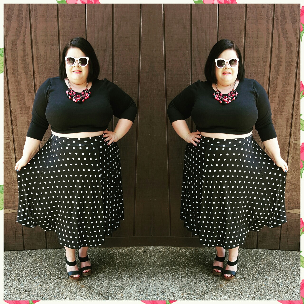 TheStyleSupreme: Plus Size OOTD: Crop Top + Polka Dot Skirt