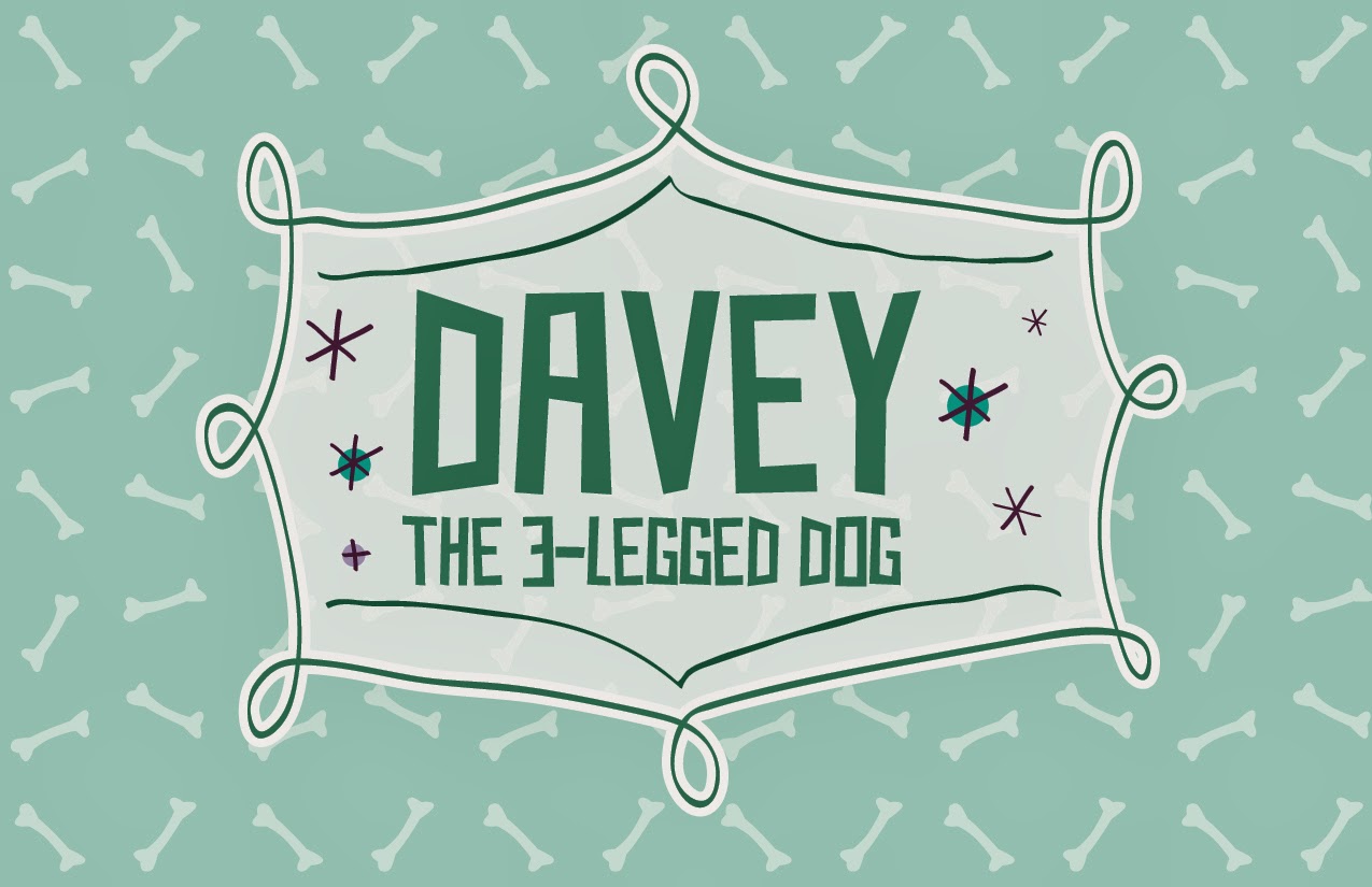 Sticky Design: Davey The 3-Legged Dog illustrated book