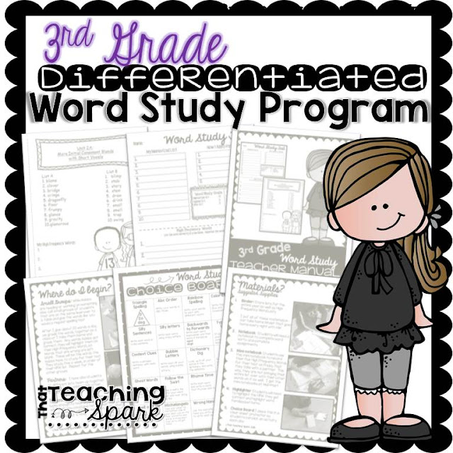 3 Teacher Chicks: Differentiated Word Study Program and Freebie