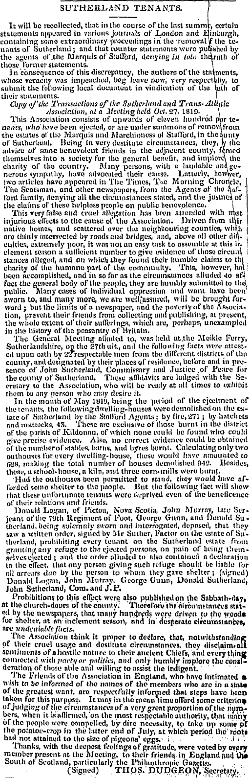 The Highland Clearances. 'Fuadach nan Gàidheal': Strathnaver Clearances