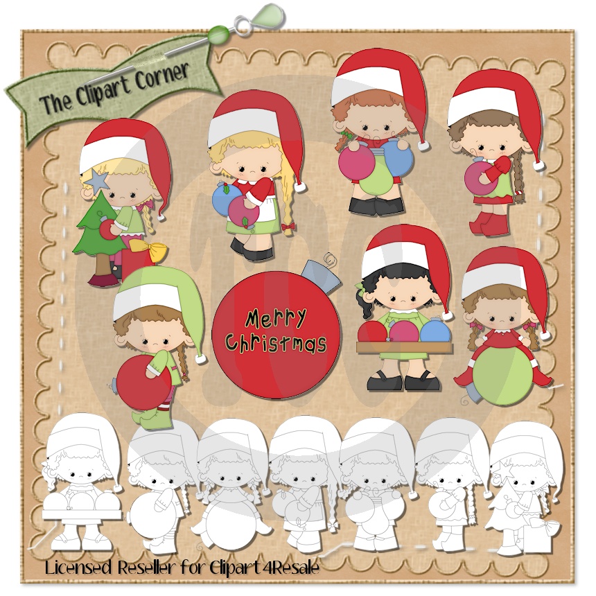 The Clipart Corner: Ornament Kids Clip Art with matching Digital Stamps