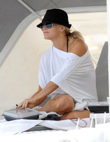 Retro Bikini Jenny Mccarthy Wears Black Bikini At Miami 47 Pics
