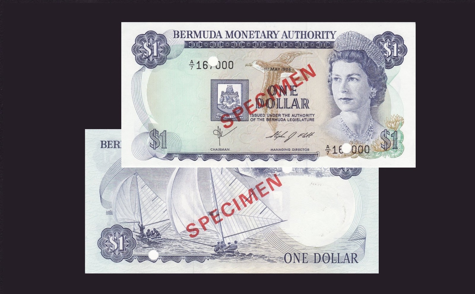 COLLECTORBOX - World banknotes and coins: Bermuda 1978-1984 SPECIMEN ...