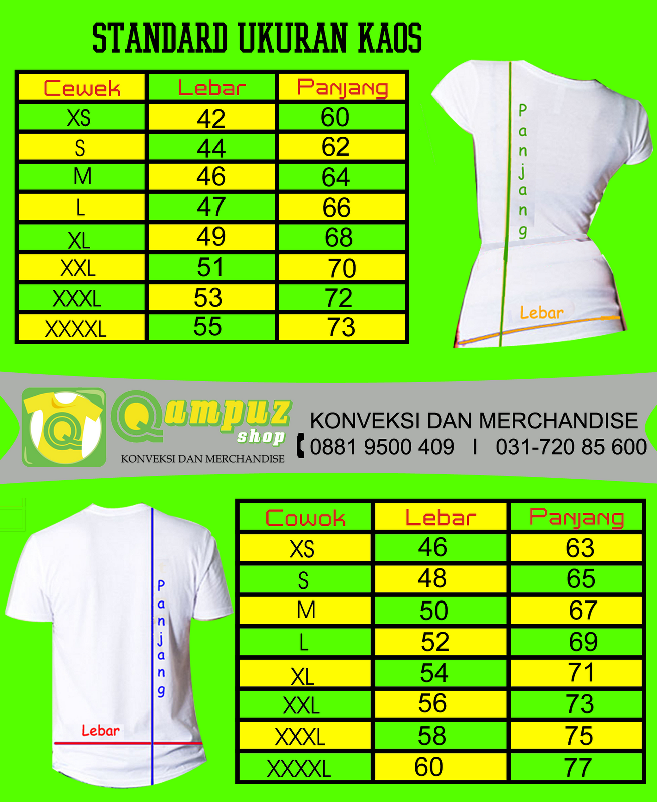 Qampuz Shop: Ukuran Produk
