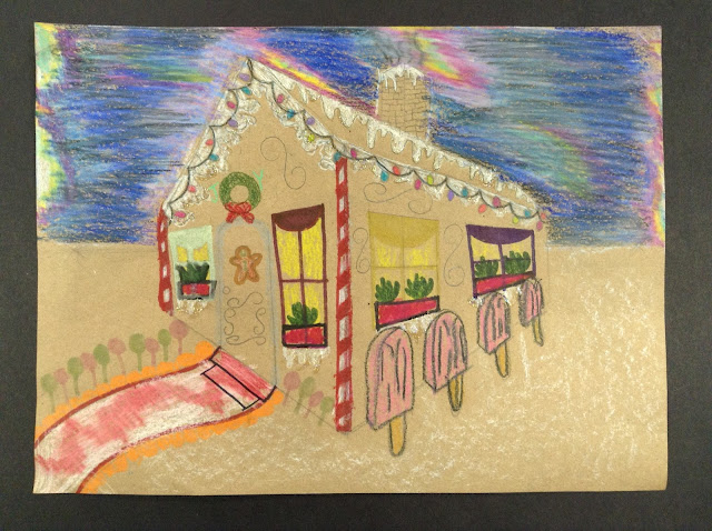 Drip, Drip, Splatter Splash: 2 Point Perspective Gingerbread Houses