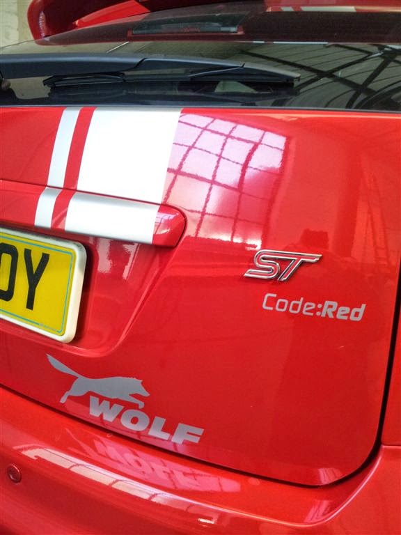 The Green I Signs Blog: Ford Focus ST Code Red Wolf car graphics ...