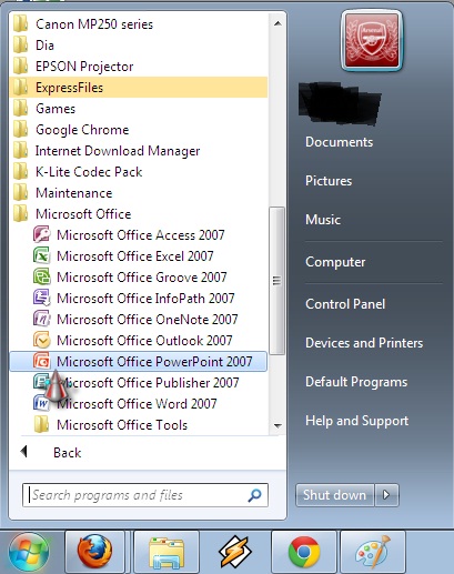 Ustadz TIK: Cara Membuka Aplikasi Microsoft Powerpoint 2007