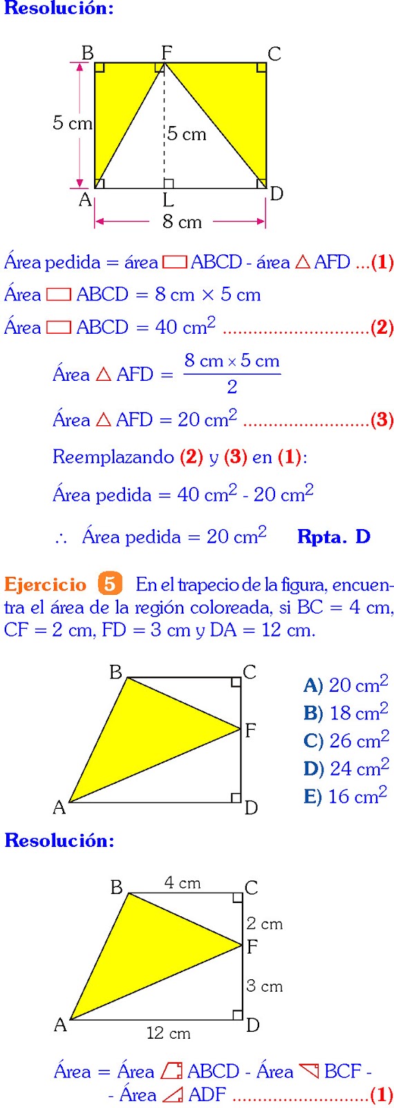 AREAS Y PERIMETROS PROBLEMAS RESUELTOS DE SECUNDARIA O MEDIA PDF Y VIDEOS