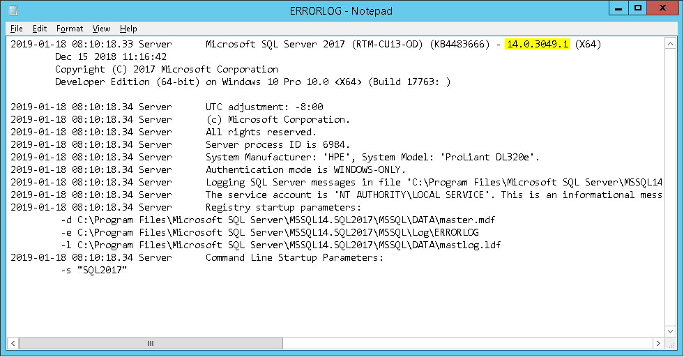 How do I find SQL Server version?