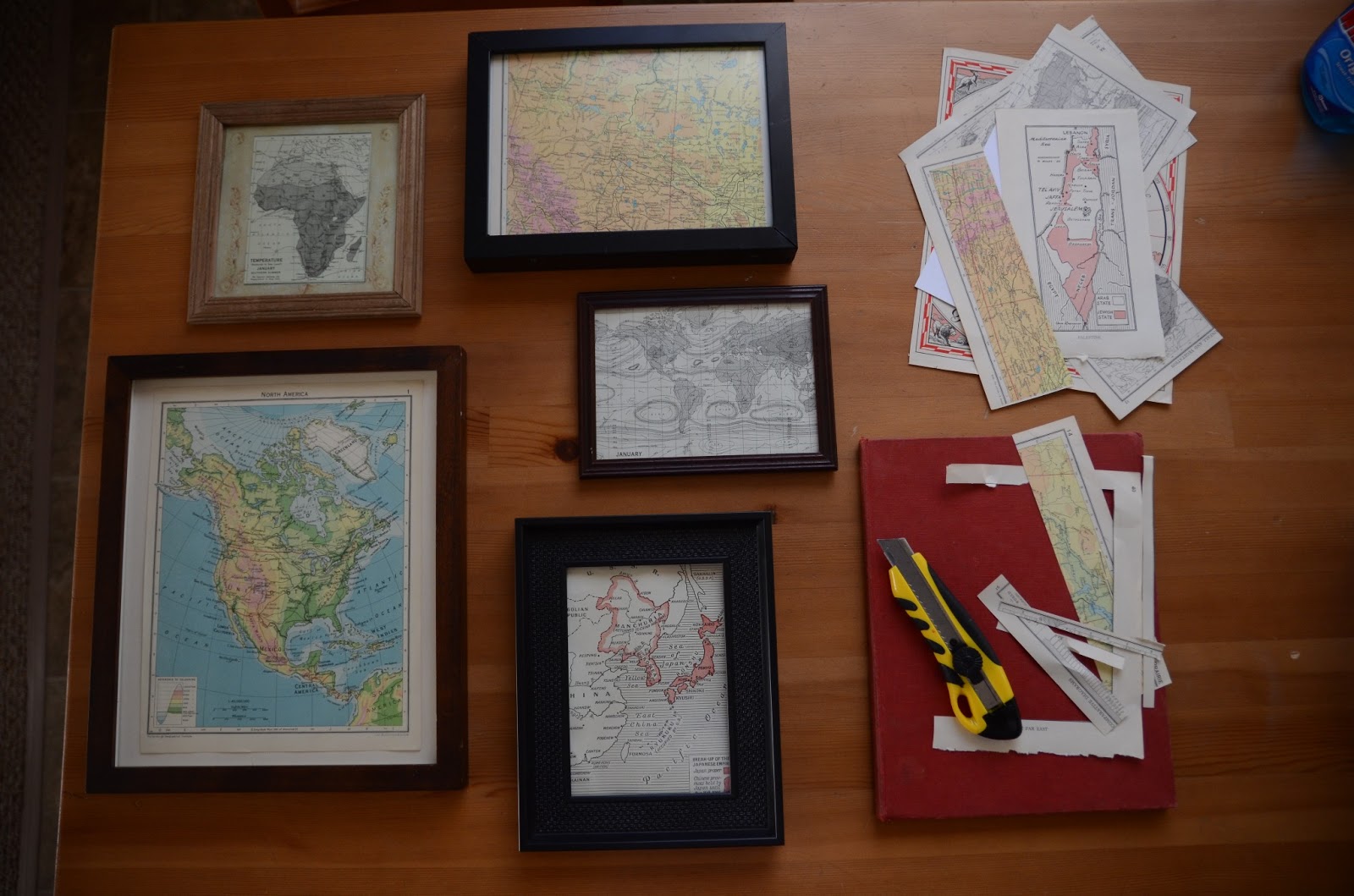 p.s.♡: diy : vintage framed map art