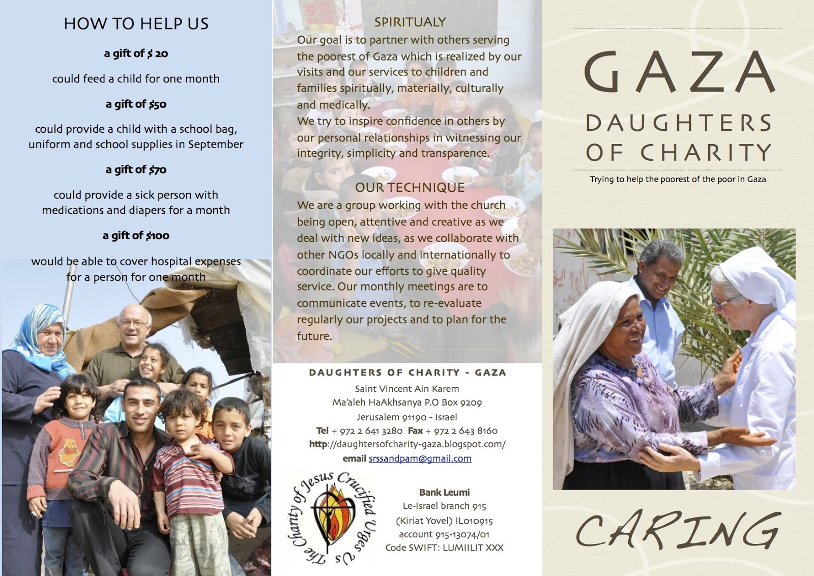 Daughters of Charity - Gaza: Our brochure 2012
