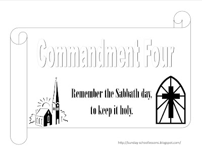 10 Commandments Coloring Page - Number Four ~ Sunday School Lessons of ...