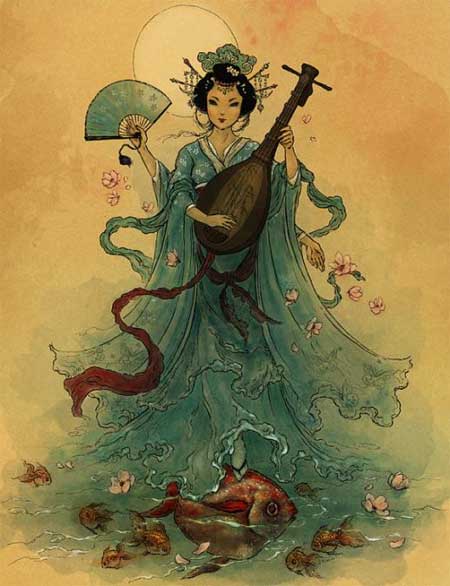 Goddess Saraswati in Japan - Hindu Goddess Saraswati is Benaziten in ...