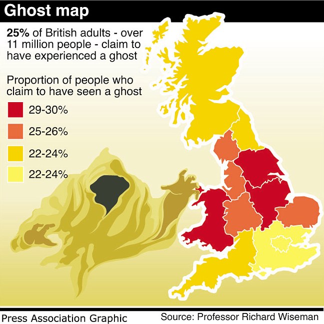 National Paranormal Association: The British Supernatural Ghost survey map