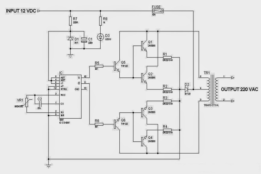 Baru Skema Rangkaian Inverter 3 Fasa, Skema Inverter