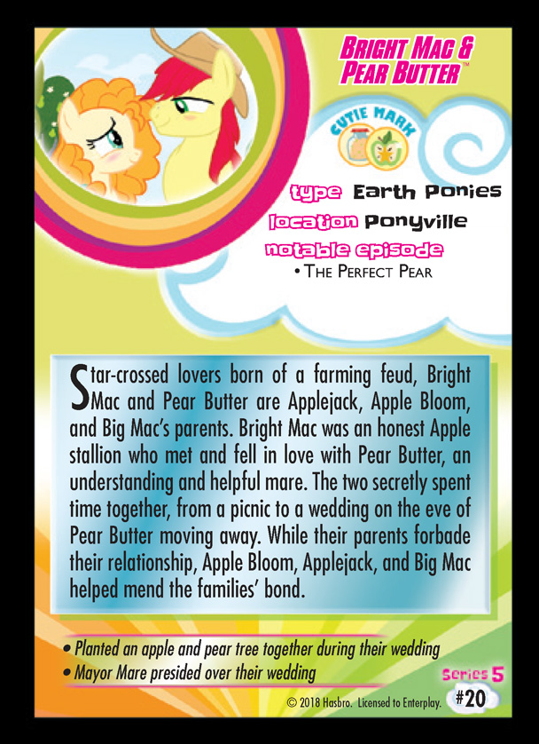 MLP Bright Mac & Pear Butter Trading Cards | MLP Merch