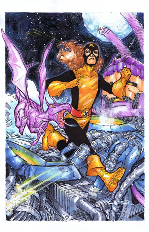 Marvel Comics of the 1980s: Kitty Pryde and Lockheed by Uko Smith