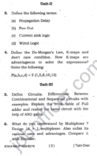MDU Rohtak Unsolved Exam Papers for MCA 1st Semester 2014 - University ...