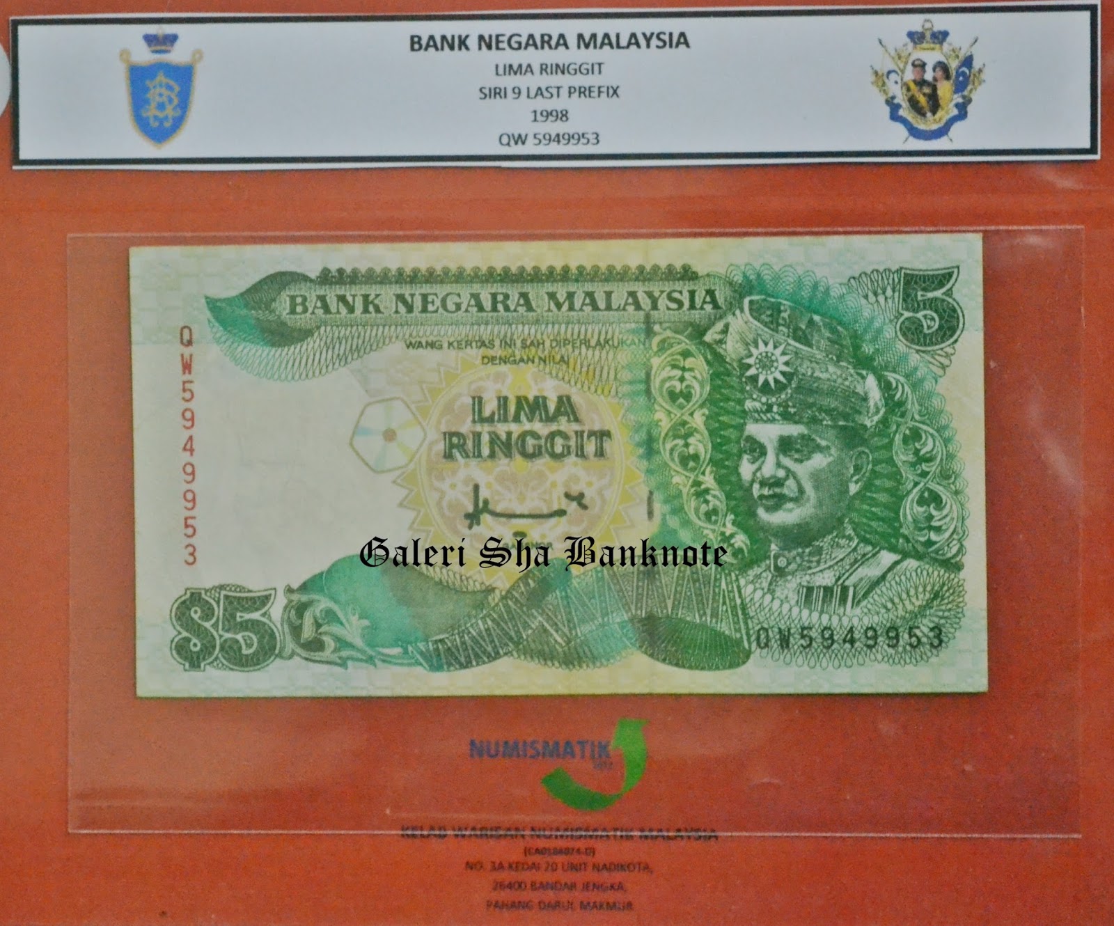 Galeri Sha Banknote: WANG KERTAS 5 RINGGIT