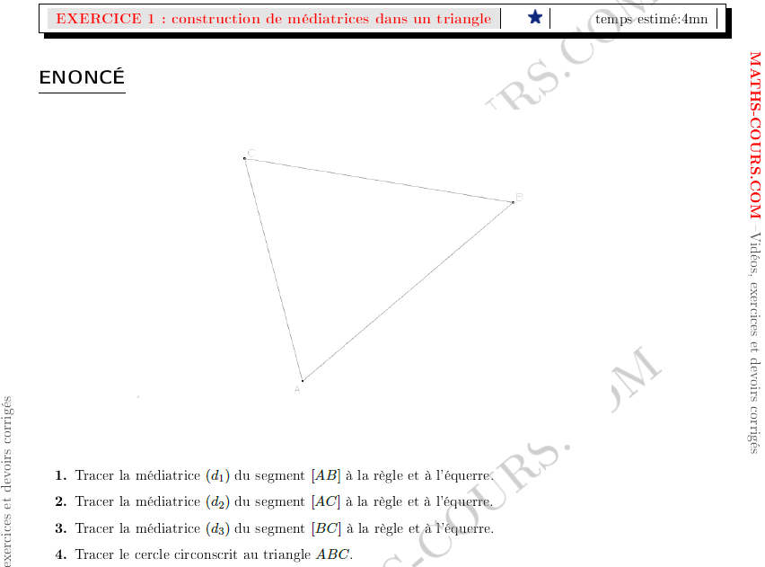 MATHS au COLLÈGE: Cercle circonscrit à un triangle