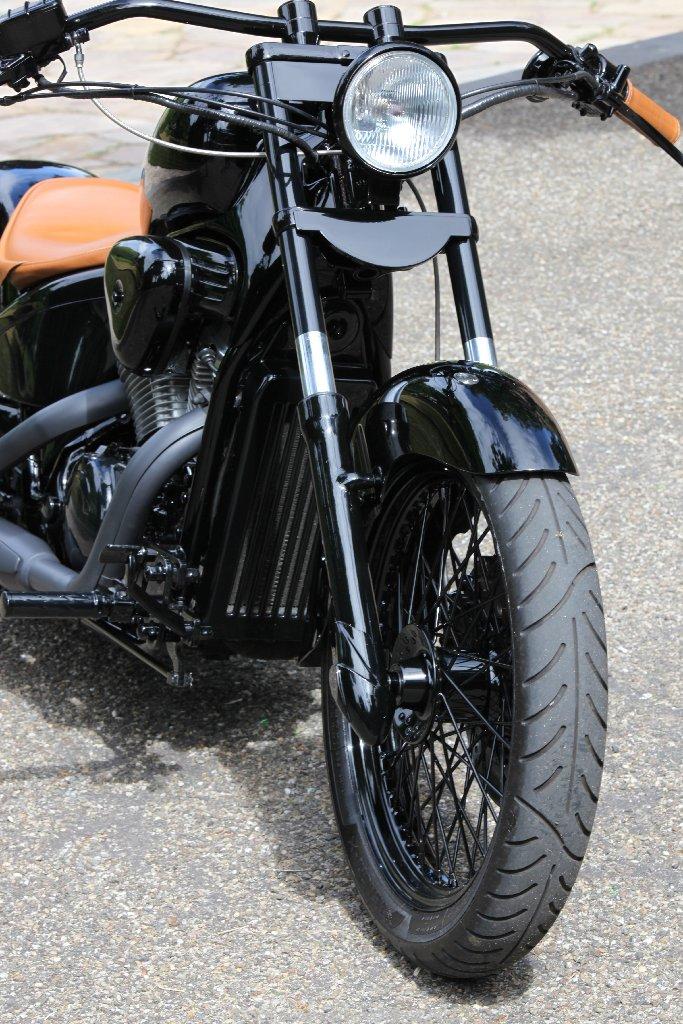 www.CustomBikeShow.com : 'Black Bizarro' Eric's Honda Shadow