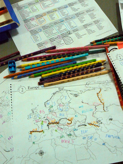 101 Days of Homeschooling: Day 49 / 103 - Mastering Geography (with color)