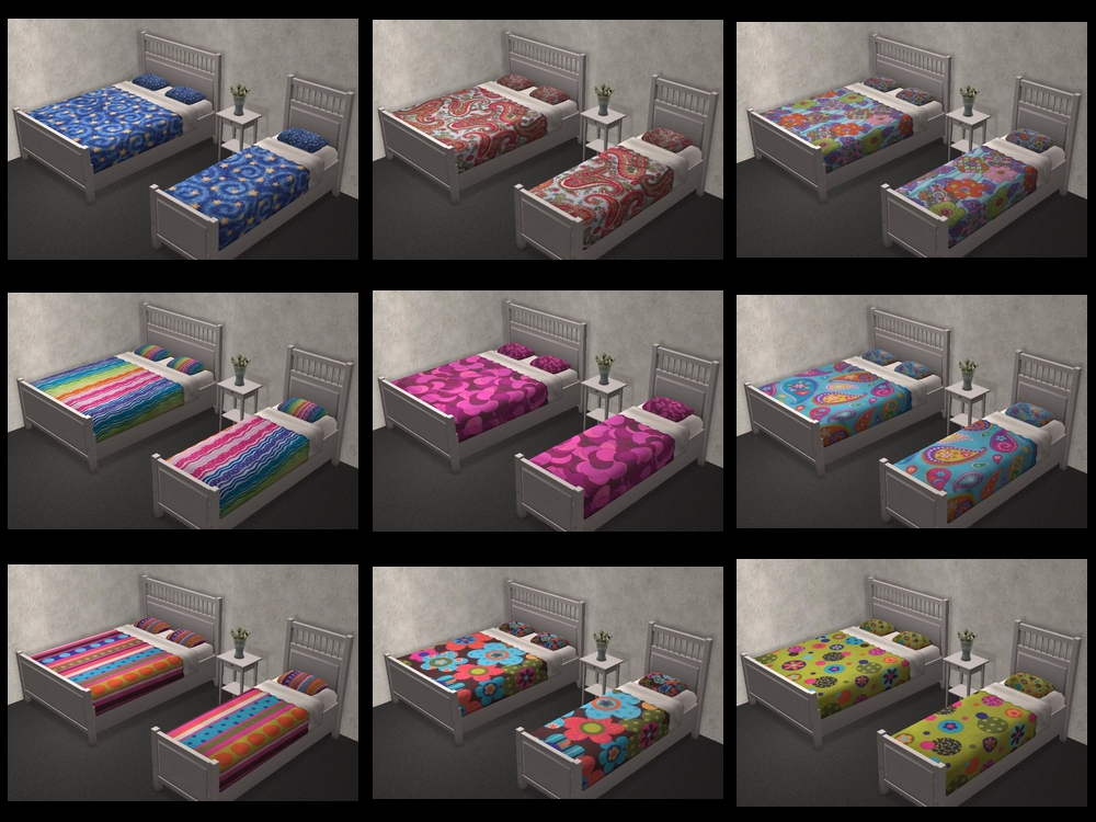 TheNinthWaveSims: The Sims 2 - Cutesy Bedding Set (20 Beddings)