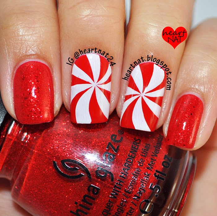 heartnat: Peppermint Swirl Nails