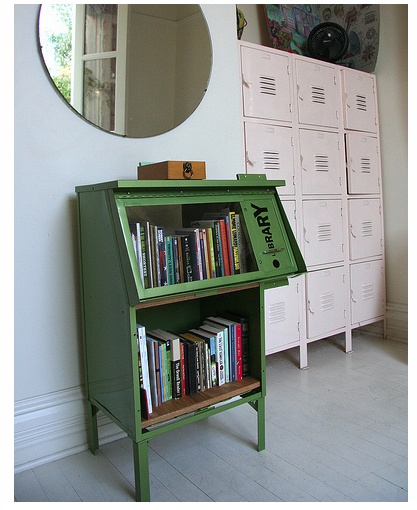 awesome pics: Repurposed newspaper stand bookshelf. (via Poetic Home)