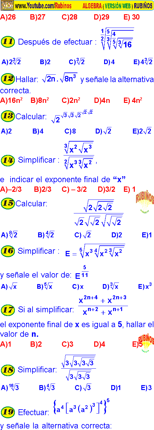 TEORÍA DE EXPONENTES FÓRMULAS Y EJERCICIOS RESUELTOS PDF