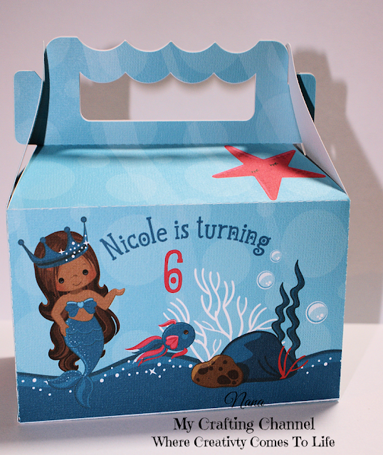 Personalized African American or Caucasian Mermaid Treat Boxes
